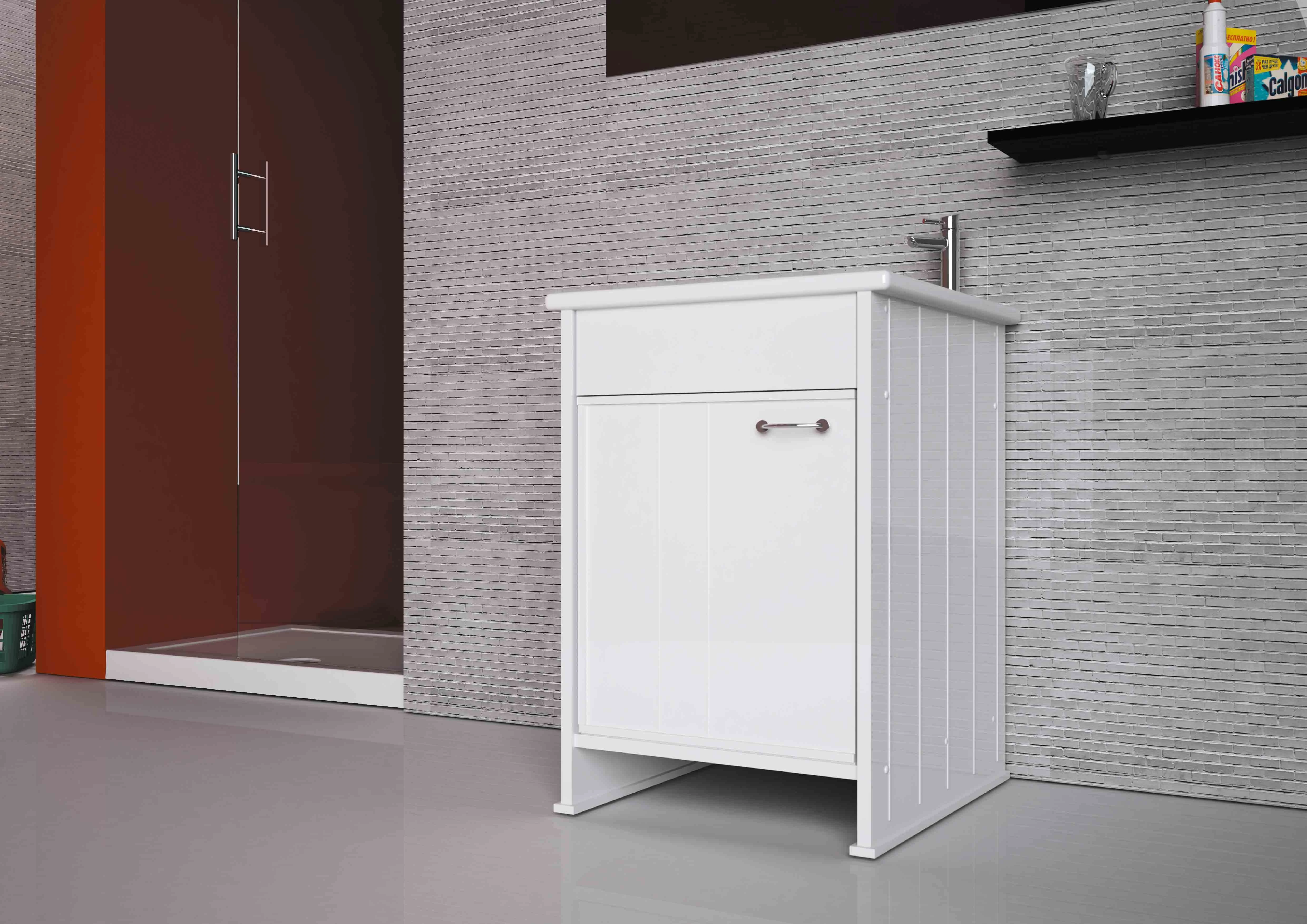 Mobiletto lavatoio bianco anta bagno Junior CR Smart | Echome